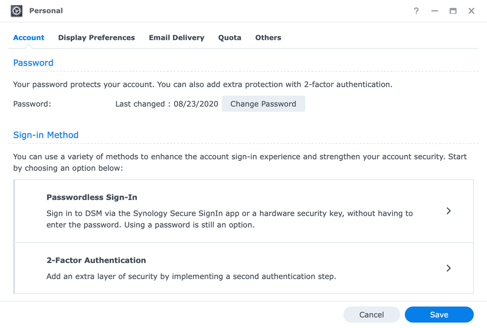 DSM 7 - Synology Secure SignIn