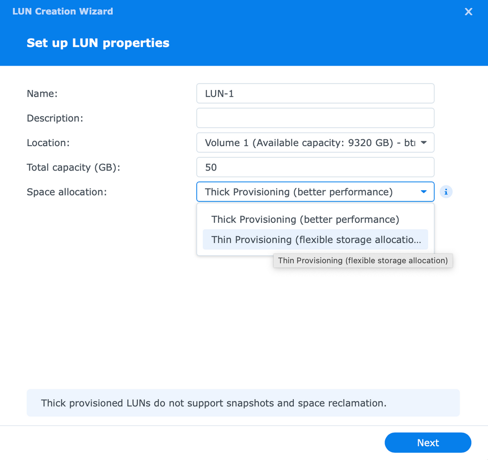 NEW SAN manager in DSM 7