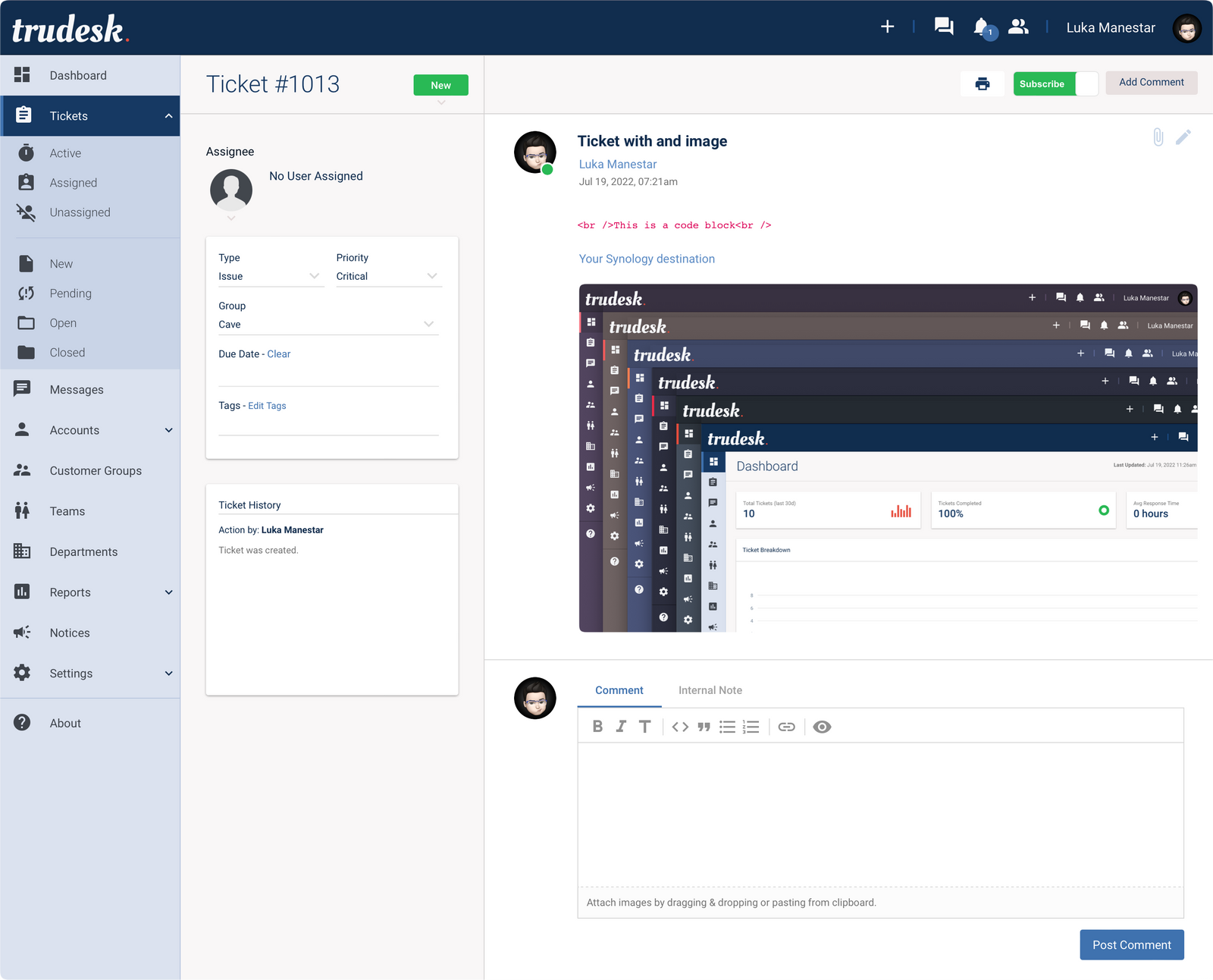 trudesk. self-hosted task management platform