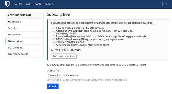 Bitwarden unified self-host deployment