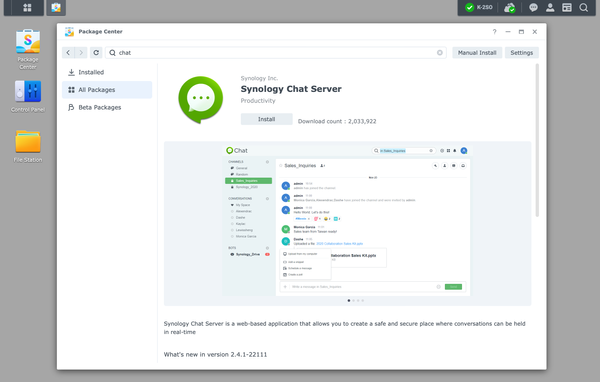 Synology Chat - self-hosted and private chat platform